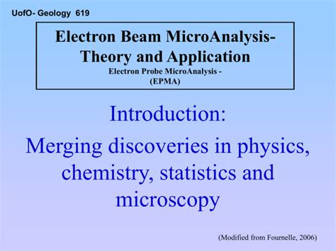 Introduction To The EPMA SEM Laboratory