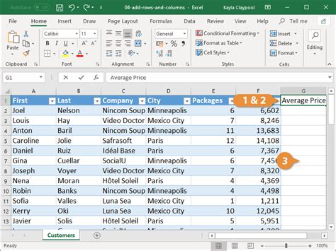 Adding Rows And Columns In Excel