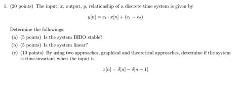 Solved 1 20 Points The Input X Output Y Relationship