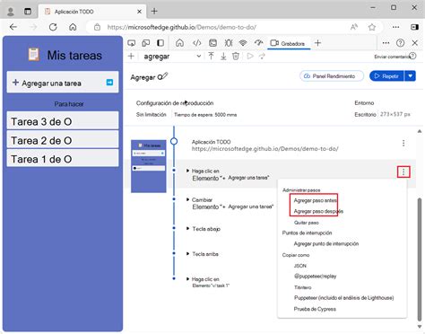 Registro Y Reproducción De Flujos De Usuario Y Medición Del Rendimiento Microsoft Edge