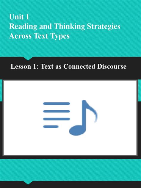 Unit 1 Lesson 1 Text As Connected Discourse Download Free Pdf
