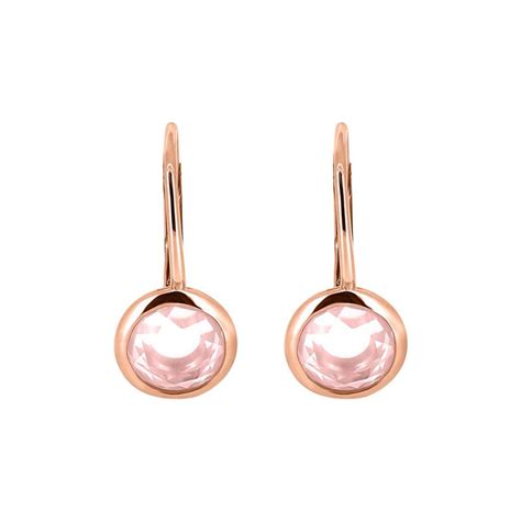 Earrings With Rose Quartz In Sterling Silver Paris Jewellers