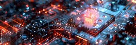 Illustration Of A Quantum Computer Core Visualized With Glowing Qubits
