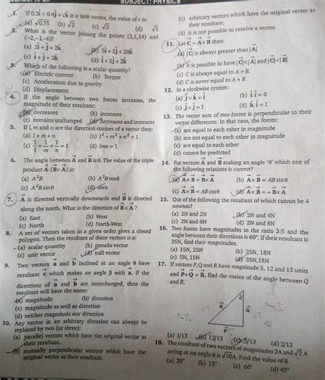 The Resultant Of Two Vectors Of Magnitudes 2 A And 2 A Acting At An Angl