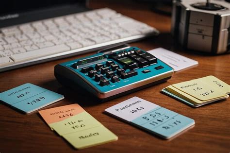 A Desk With A Stack Of Flashcards And A Timer Premium Ai Generated Image