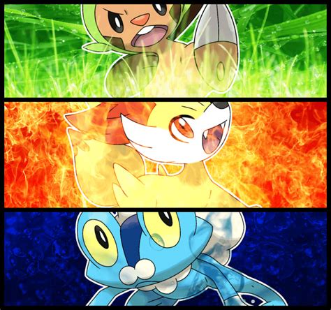 Download Chespin Froakie Fennekin Collage Wallpaper