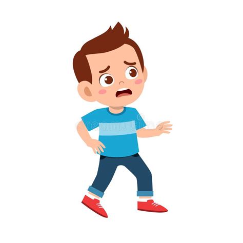 Cute Kid Teen Boy Show Facial Expression Stock Vector Illustration Of