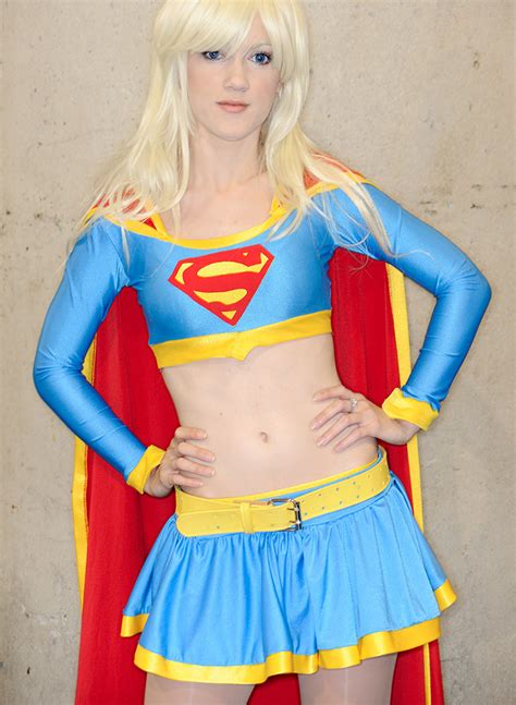 Sky Blue Supergirl Cosplay Costume Two Piece 1509018 4099