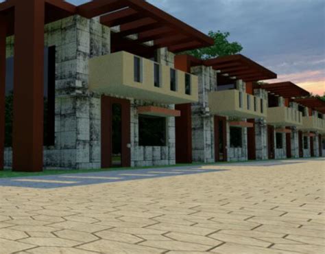 Blender 联排二层住宅3d模型素材资源免费下载 Blender3d模型库