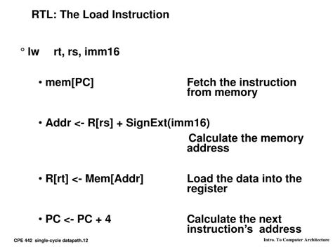 ppt cpe242 computer architecture and engineering designing a single cycle datapath powerpoint
