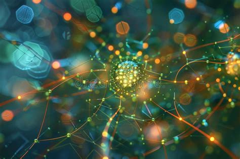 Complex Structure Connected With Lines Representing Global Network Communication Stock