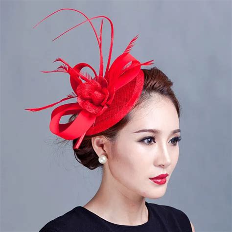Buy Ladies Cocktail Fascinator Flower Feather Sinamay
