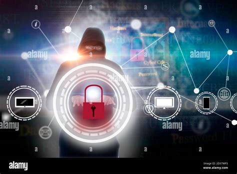 Hacker Stealing Information Computer Hacking Concept Network Security