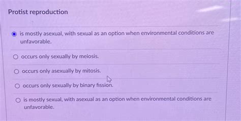 Solved Protist Reproductionis Mostly Asexual With Sexual As