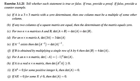 Solved Exercise 3121 Tell Whether Each Statement Is True