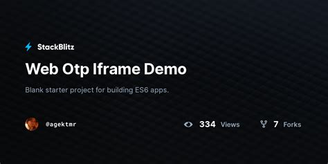 Web Otp Iframe Demo Stackblitz