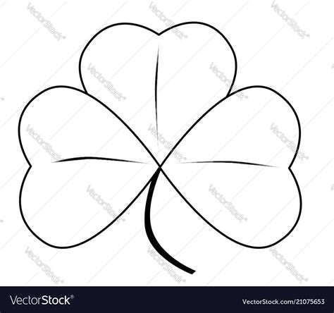 Shamrock Outline Royalty Free Vector Image Vectorstock