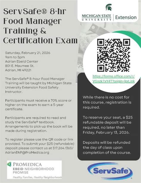 Servsafe® Manager Training And Certification Exam Ebeid 2 21 2026