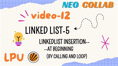 Linked List 5 Insert At Beginning Lpu Dsa Revision Video11 C Youtube