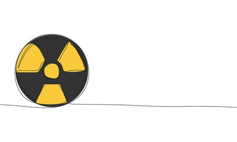 Radiation Symbol One Line Continuous Radiation Warning Sign Isolated