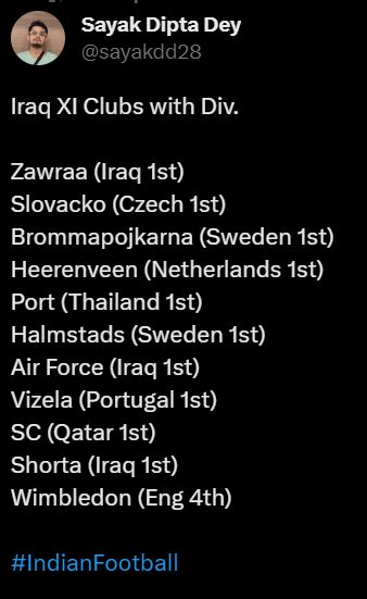 Sayak Dipta Dey Where Do Iraqs Starting Xi Players Play R