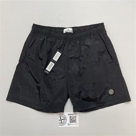 Шорты плавательные Stone Island NYLON METAL B0943 черные купить в ...