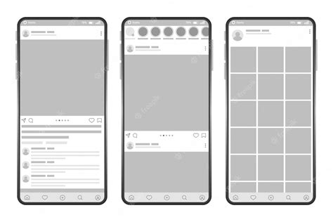 Premium Vector Smartphone Interface Post Mock Up With Carousel Interface Post On Social