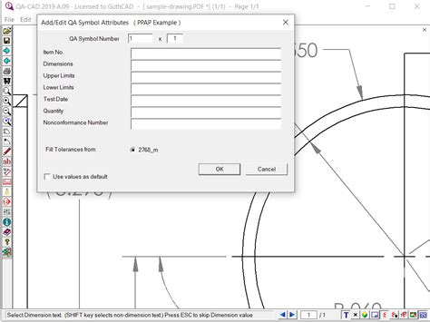 how to use ocr and create a fai report from a pdf tiff in qa cad 2019