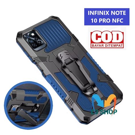 Jual INFINIX NOTE 10 PRO NFC CASING STANDING BACK KLIP HARD CASE ROBOT