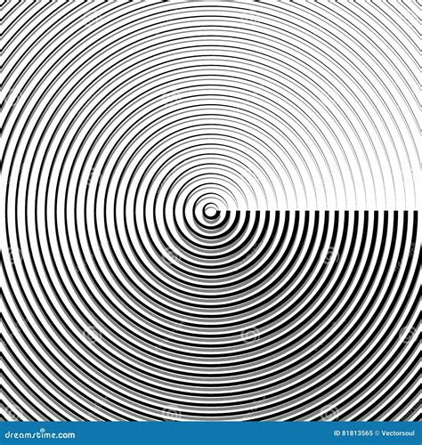 Circular Ripple Pattern Concentric Circles Rings Abstract Geom Stock Vector Illustration Of