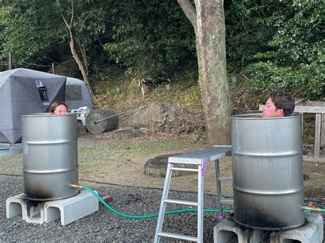 ドラム缶風呂 飛雪の滝キャンプ場