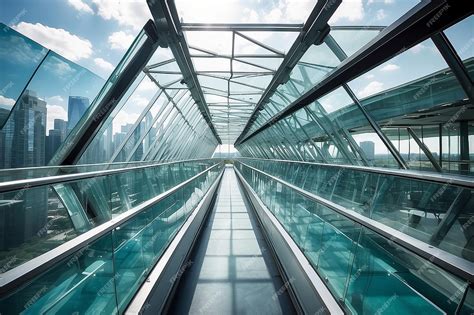 Premium Photo Skybridge Made Of Glass And Steel Modern Structure And