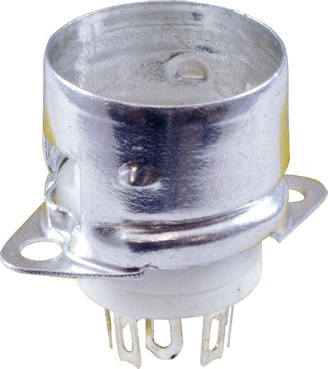 Socket 7 Pin Miniature Ceramic With Shield Base Antique