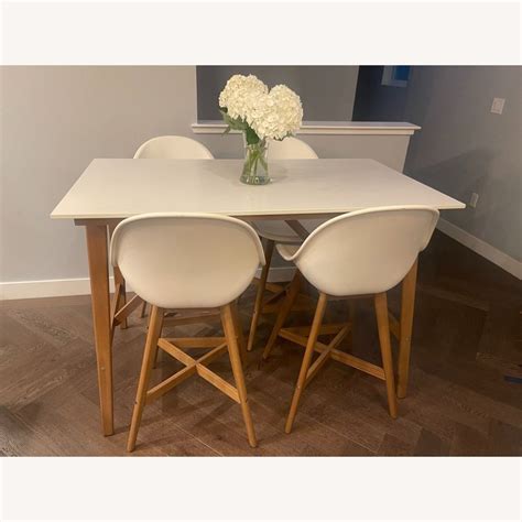 IKEA White Bar Table 4 Chairs AptDeco