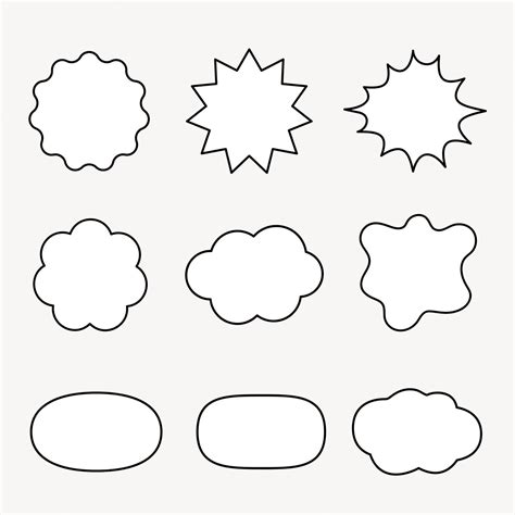 Premium Vector Collection Of Blank Speech Bubble Shapes In Various