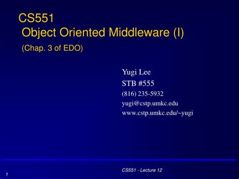 Ppt Cs551 Object Oriented Middleware I Chap 3 Of Edo Powerpoint