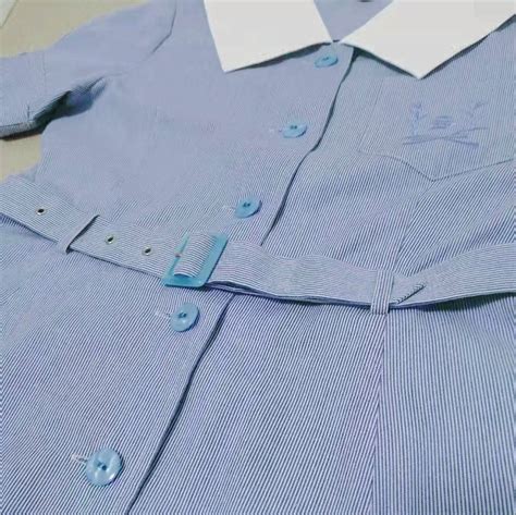 制服市場 神奈川県 希少 清泉女学院中学高等学校 盛夏服ワンピース ベルト付き 爽やかな水色 美品