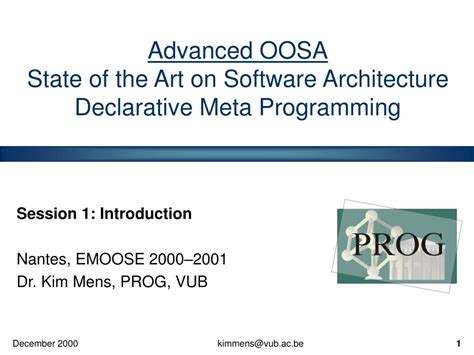 Ppt Advanced Oosa State Of The Art On Software Architecture
