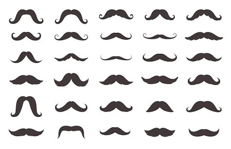 Premium Vector Mustache Set A Man Mustache Is Of Different Shape And