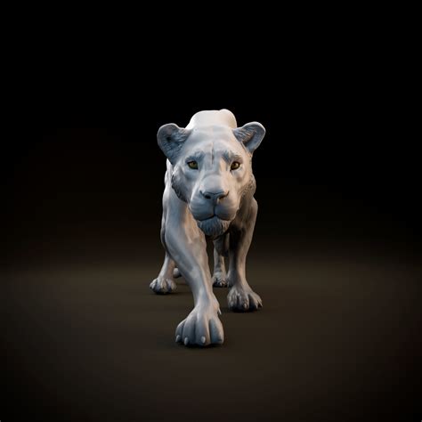 Lioness Sneaking Intended For 3d Printing Pre Supported 3d Model 3d