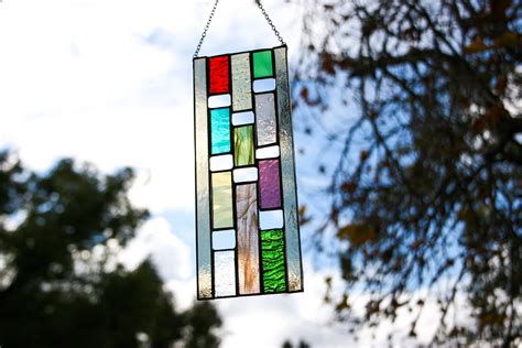 Vertical Stained Glass Panel • Suncatcher
