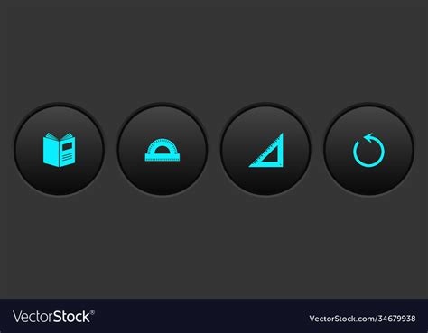 Set Open Book Protractor Grid Triangular Ruler Vector Image