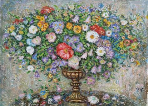 Купити картину «Спогад з квітами олійними фарбами на полотні в стилі