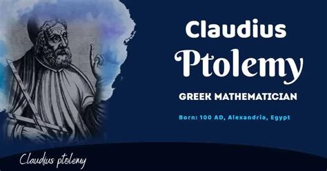 Claudius Ptolemy Greek Mathematician Astronomer Vedic Math School
