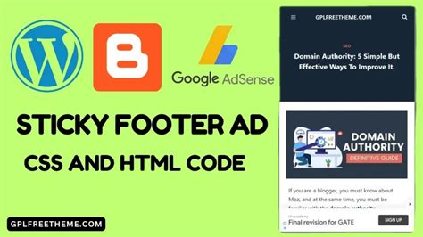 The Easiest Way To Add Sticky Footer Ads On Wordpress And Blogger In 202