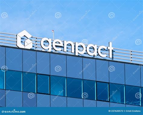 Genpact Logo And Sign On A Office Building In Bucharest Editorial Image
