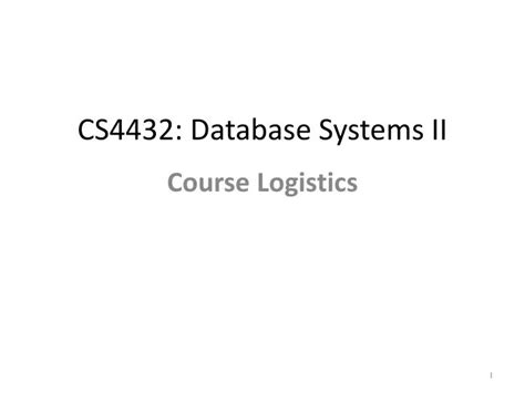 Ppt Cs4432 Database Systems Ii Powerpoint Presentation Free
