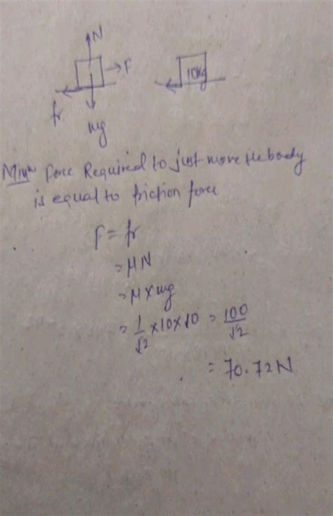 Q 5 A Block Of Mass 10 Kg Rests On A Horizontal Rough Surface