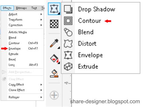 cara menggunakan envelope tool pada coreldraw share designer