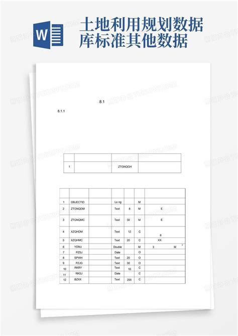 土地利用规划数据库标准其他数据word模板下载 编号lezprwxa 熊猫办公